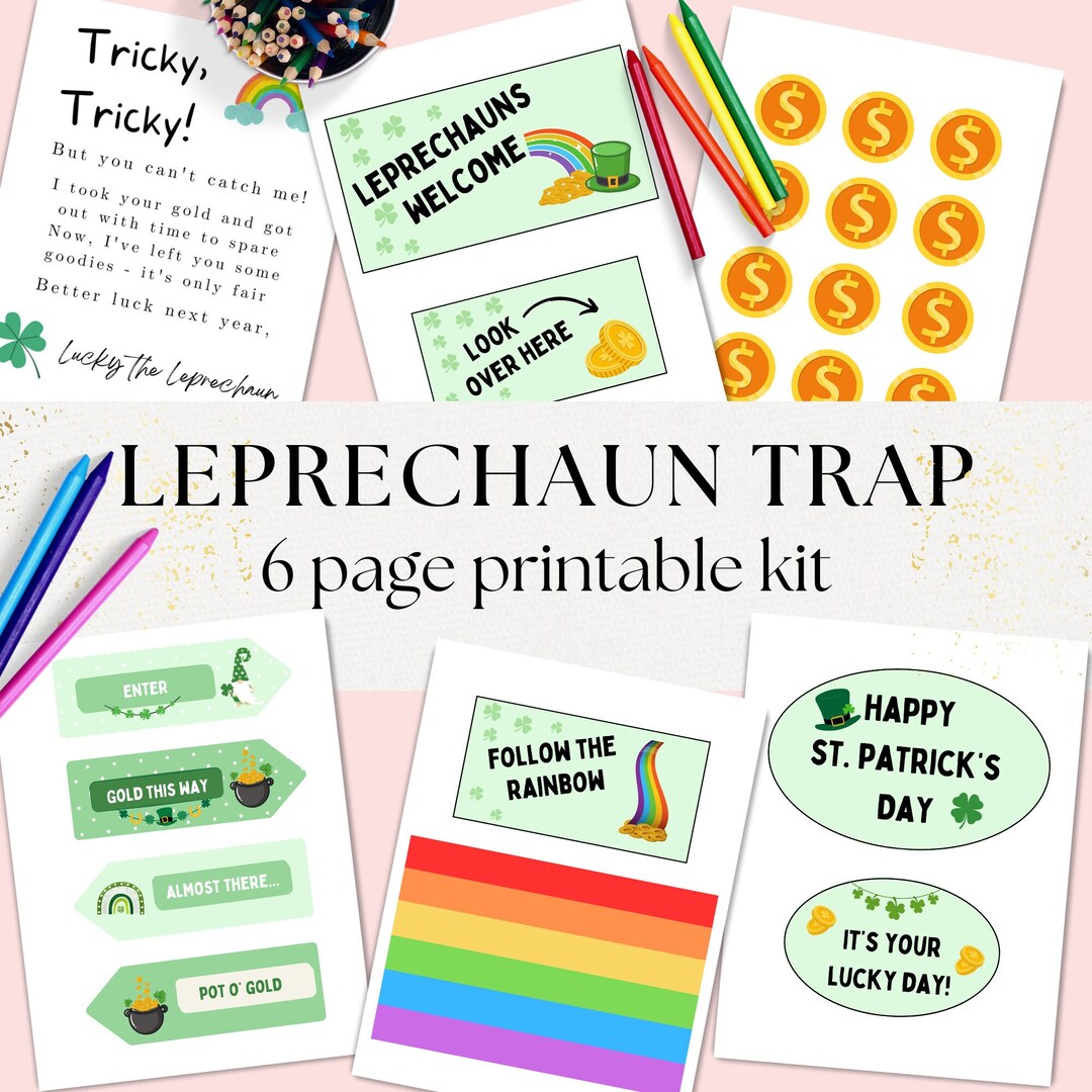 Leprechaun Trap Printable Kit, Leprechaun Letter for Kids Printable ...