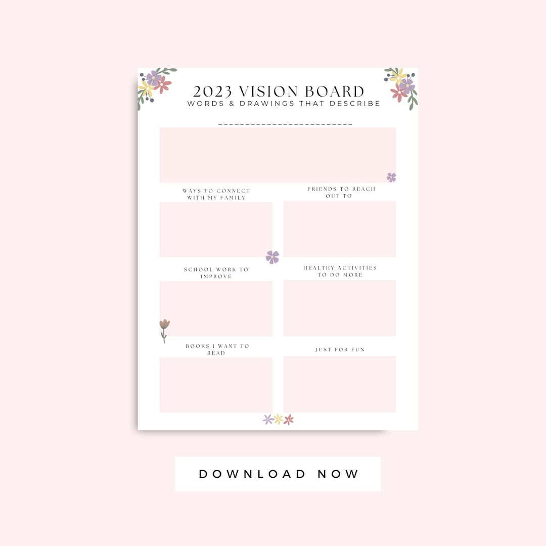 Vision Board Printable for Kids, Home Learning Activity, Kids Printable ...