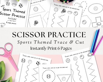 Preschool Scissor Skills Printable Worksheet Black and White Animals ...