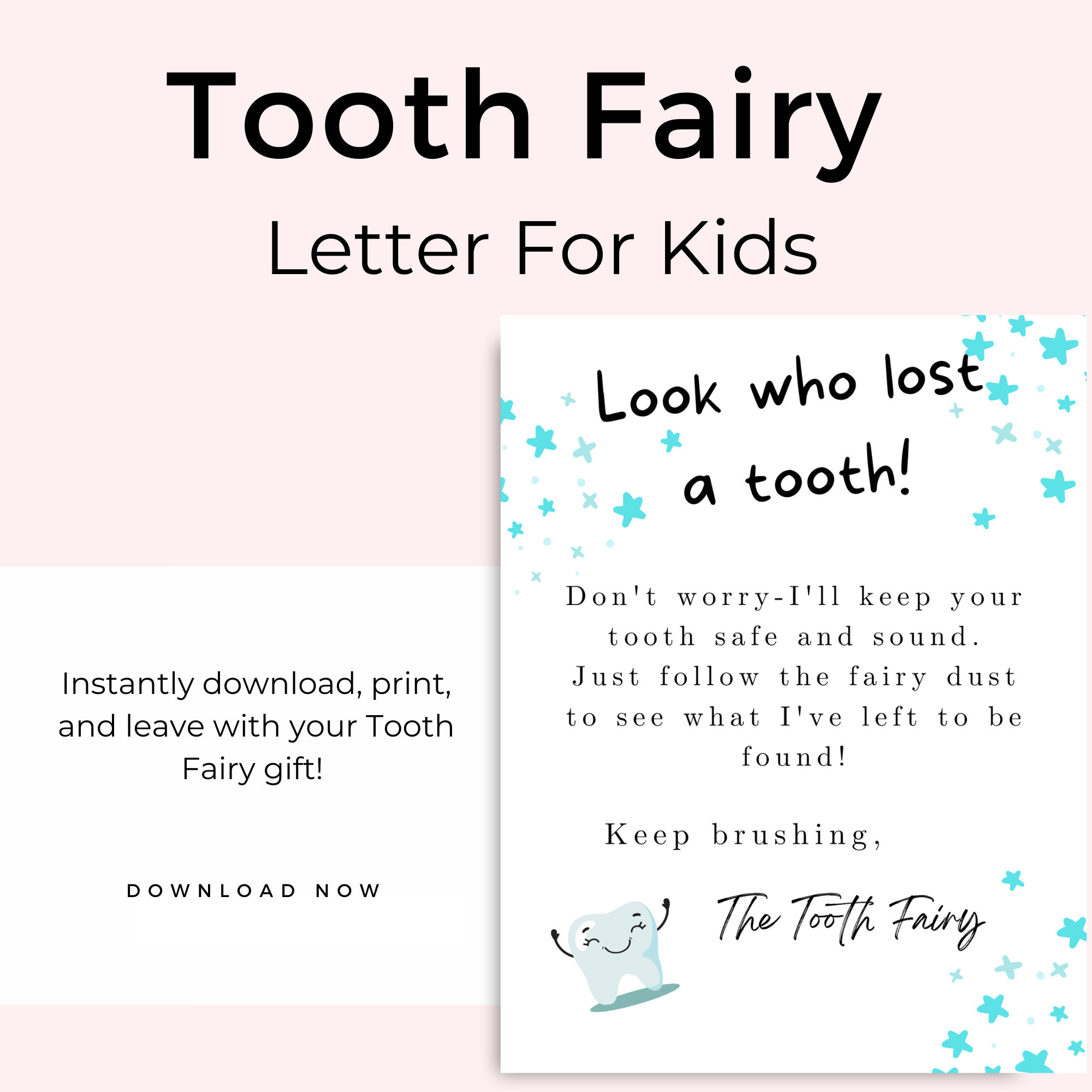 Dental Health Printable Activities for Kids 6 Pack, Tooth Fairy Letter ...