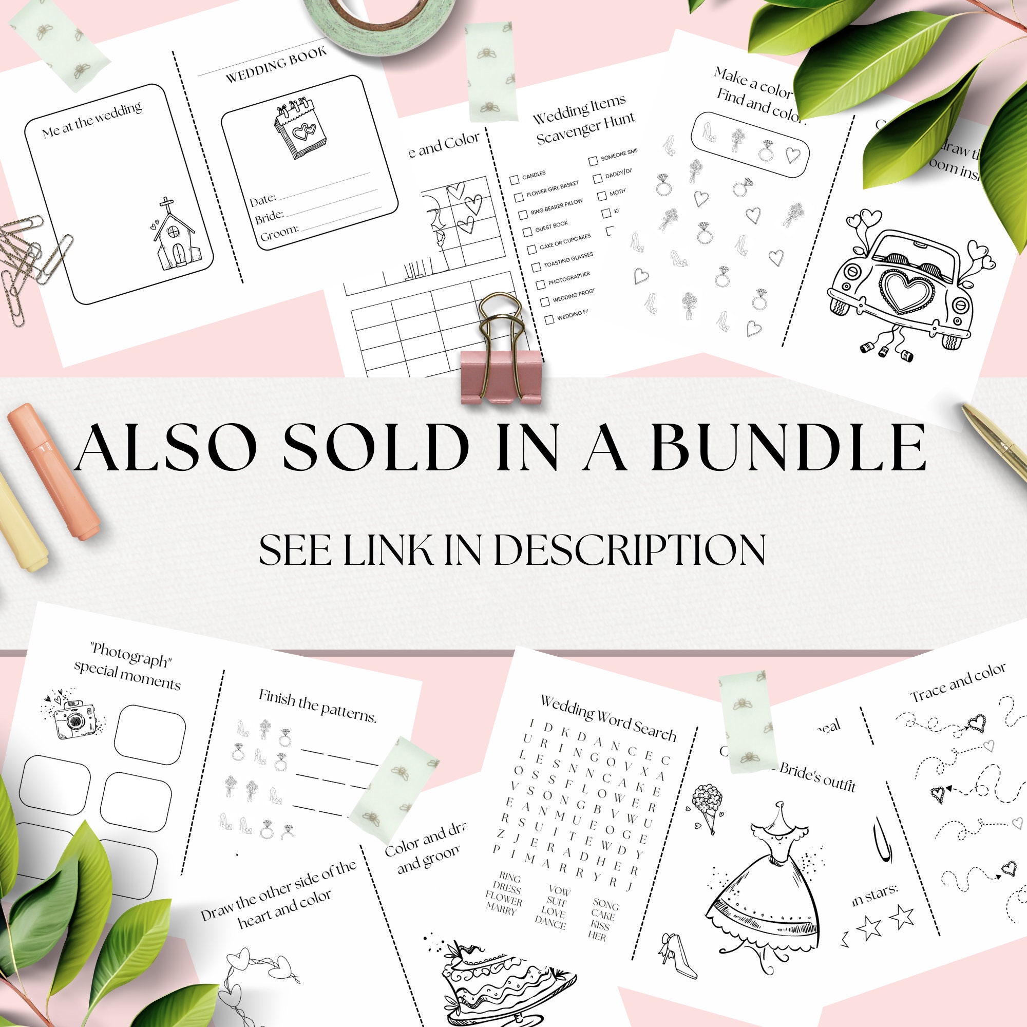 Wedding Scavenger Hunt for Kids Half Sheet, Wedding Kid Table Printable ...