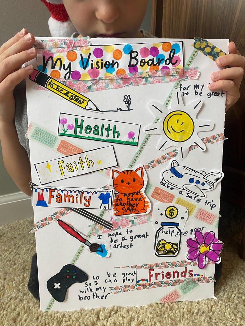 Vision Board Kit for Kids, Kid Vision Board Activity for Kids, Kid ...