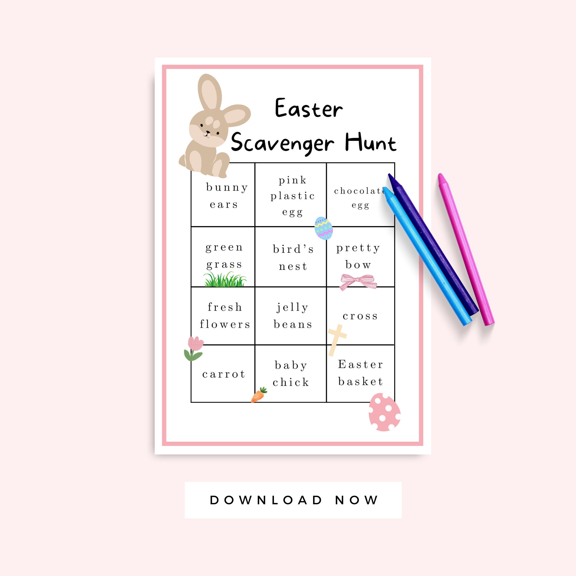 Easter Bunny Letter for Kids Instant Printable, Easter Scavenger Hunt ...