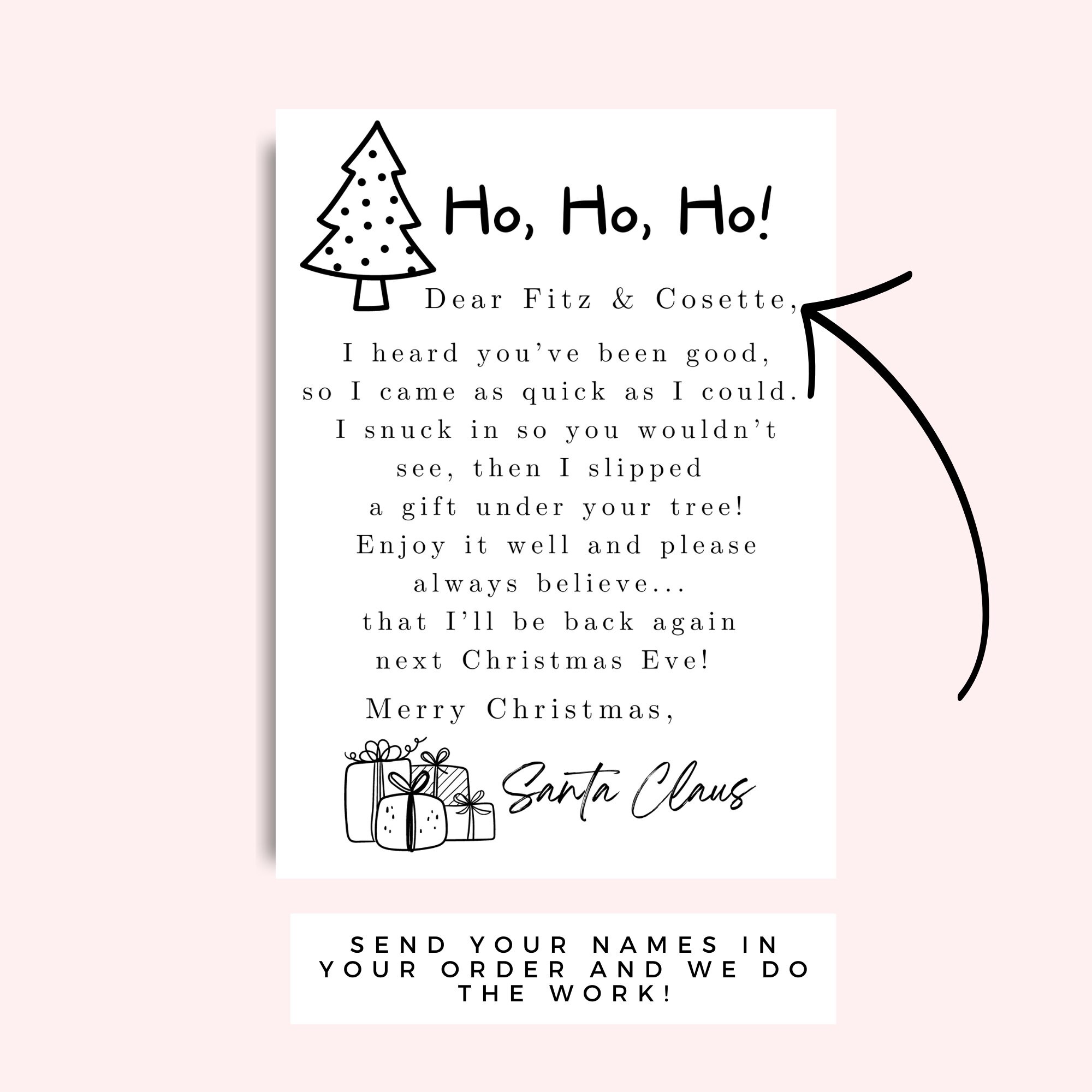 Santa Letter for Kids Printable, Card From Santa for Kids on Christmas ...