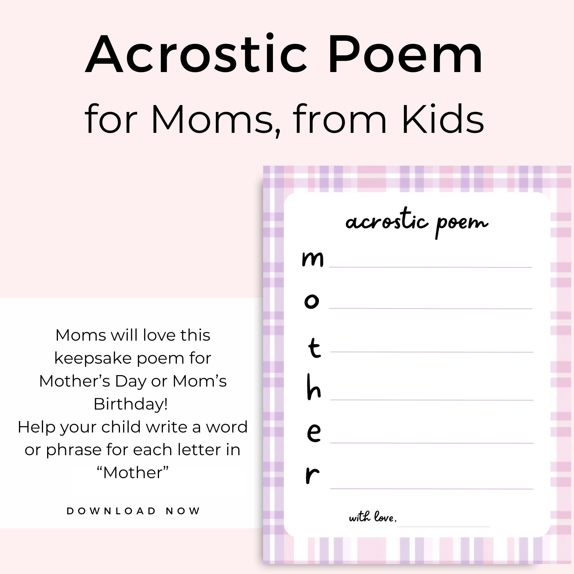 Mother's Day Letter From Kids, 3 Printables for Mom, Mom's Birthday ...