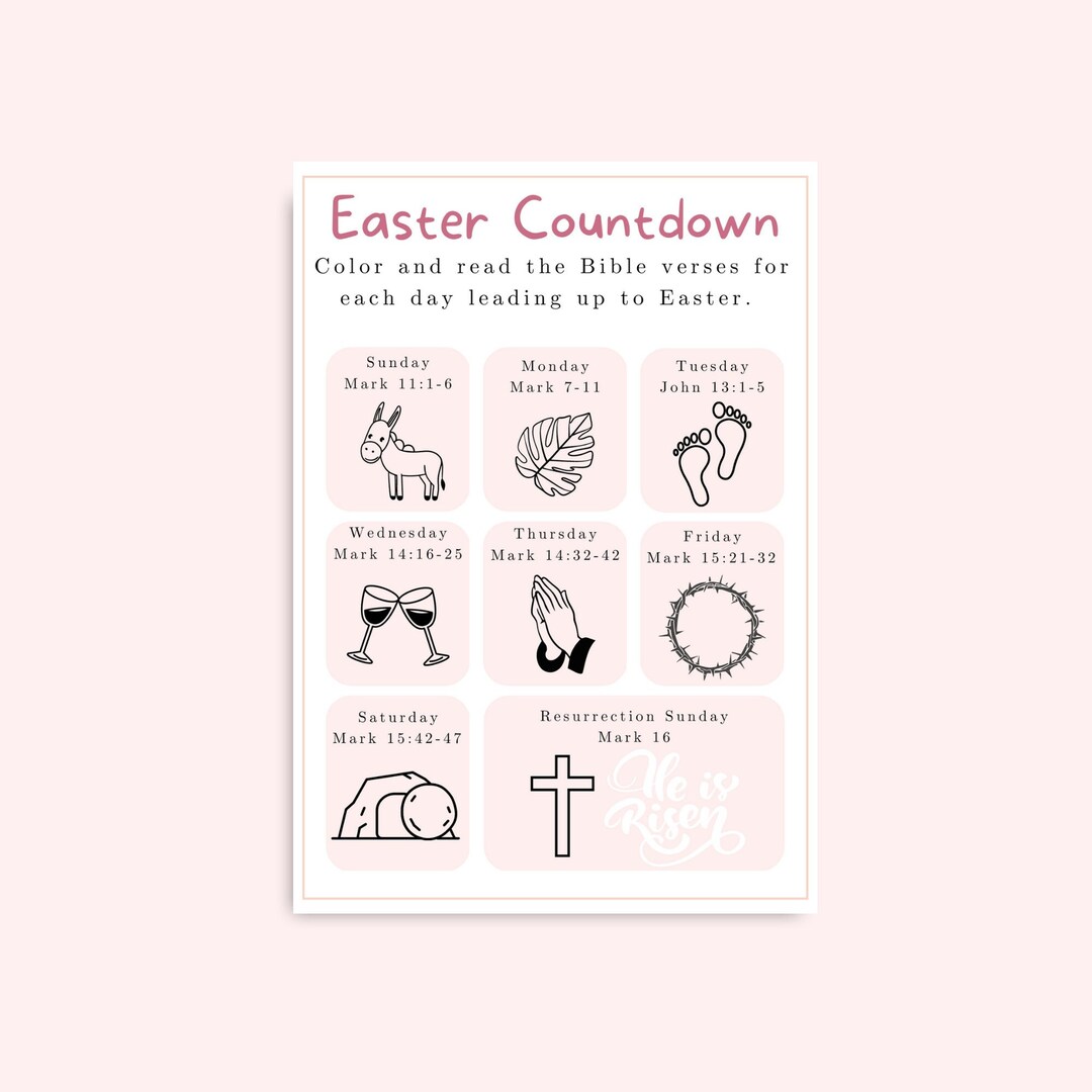 Easter Countdown Activity for Preschool, Good Friday Activity for Kids ...