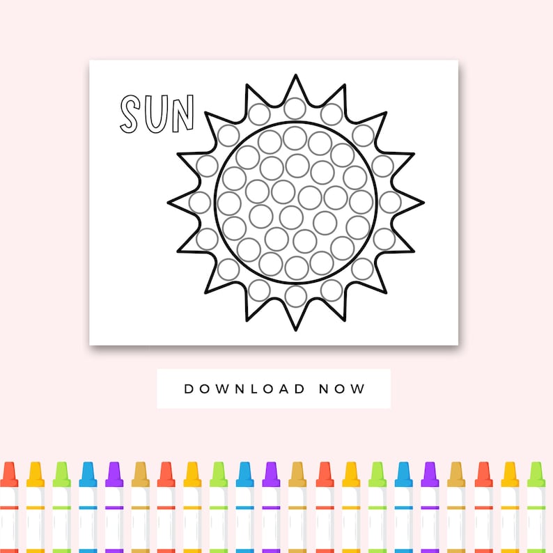 Sun Dot Marker Activity, Do a Dot Printables for Kids, Preschool Summer ...