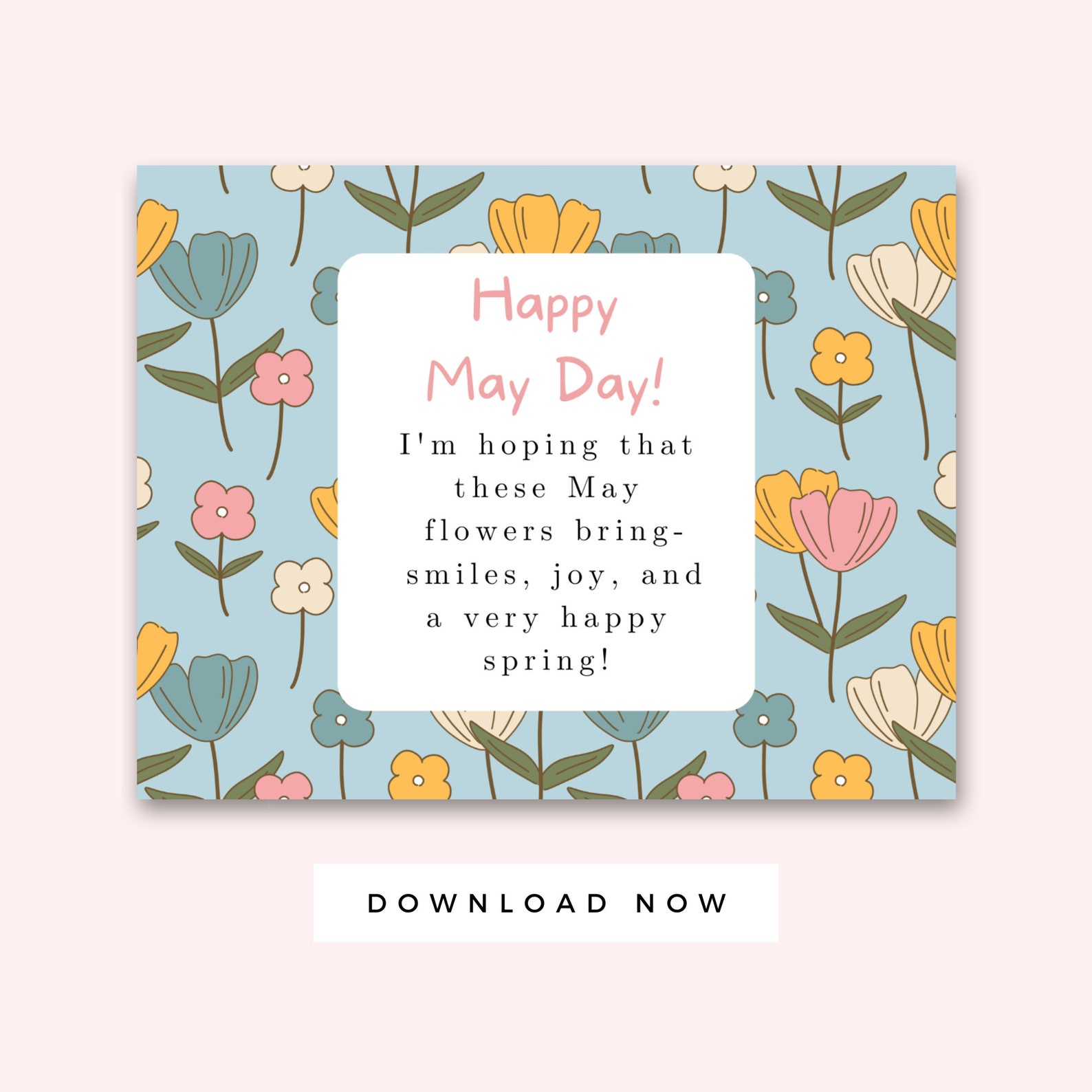Happy May Day Printable Cards, May Day Notes, May Day Flower Gift Tag ...