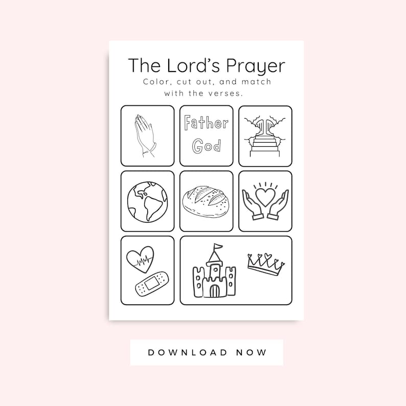 The Lords Prayer Activity, Printable Bible Verse Sunday School Activity ...
