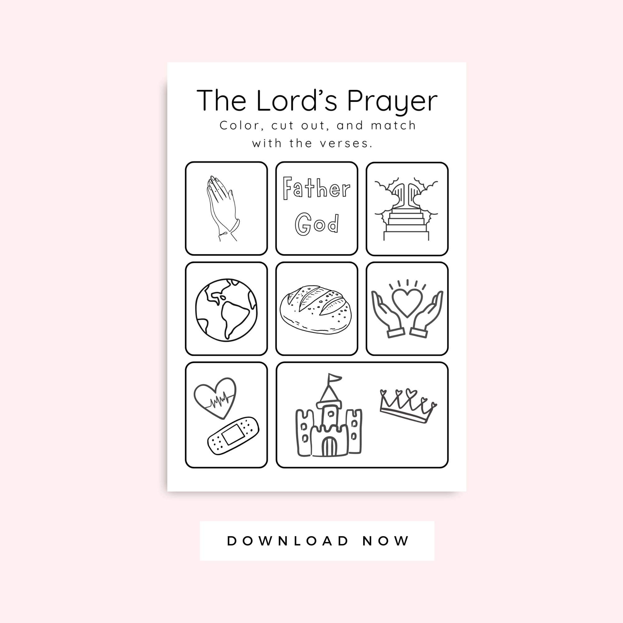 The Lords Prayer Activity, Printable Bible Verse Sunday School Activity ...