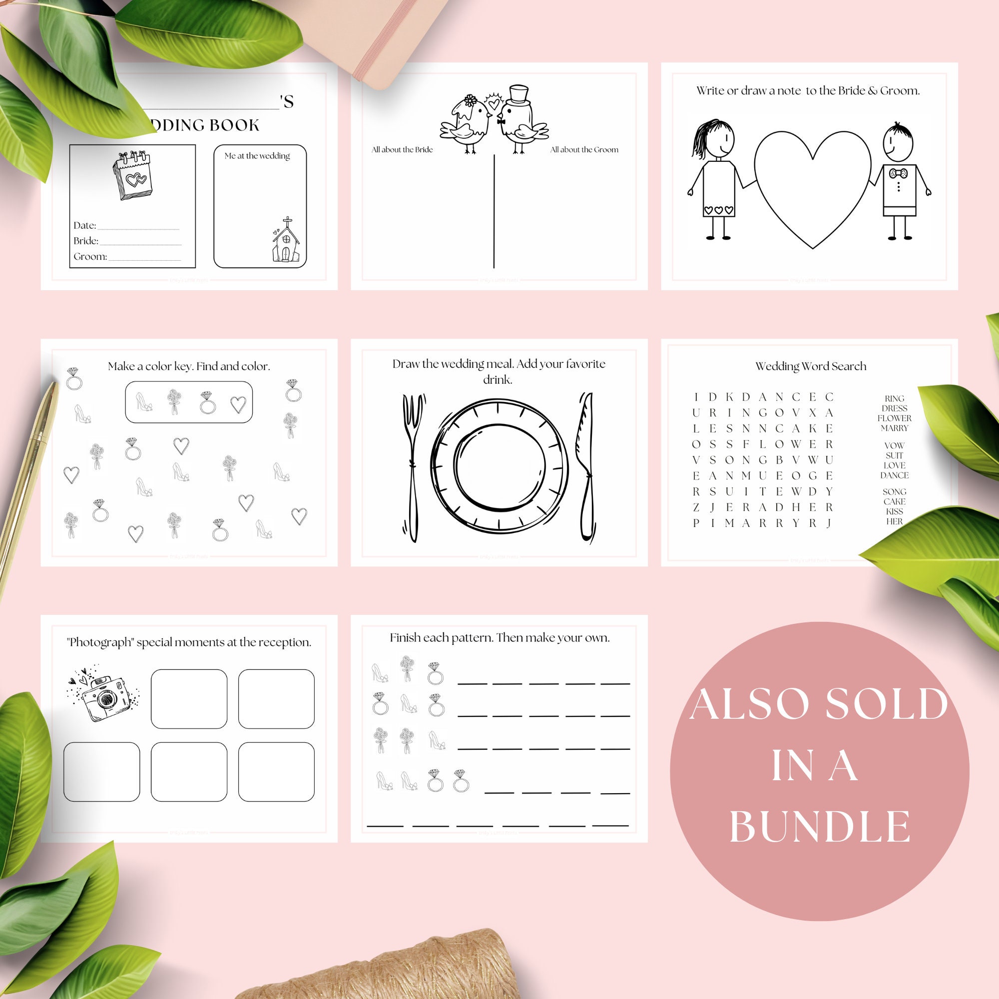 Wedding Word Search Kid Activity, Kid Table Printable, Instant Download ...