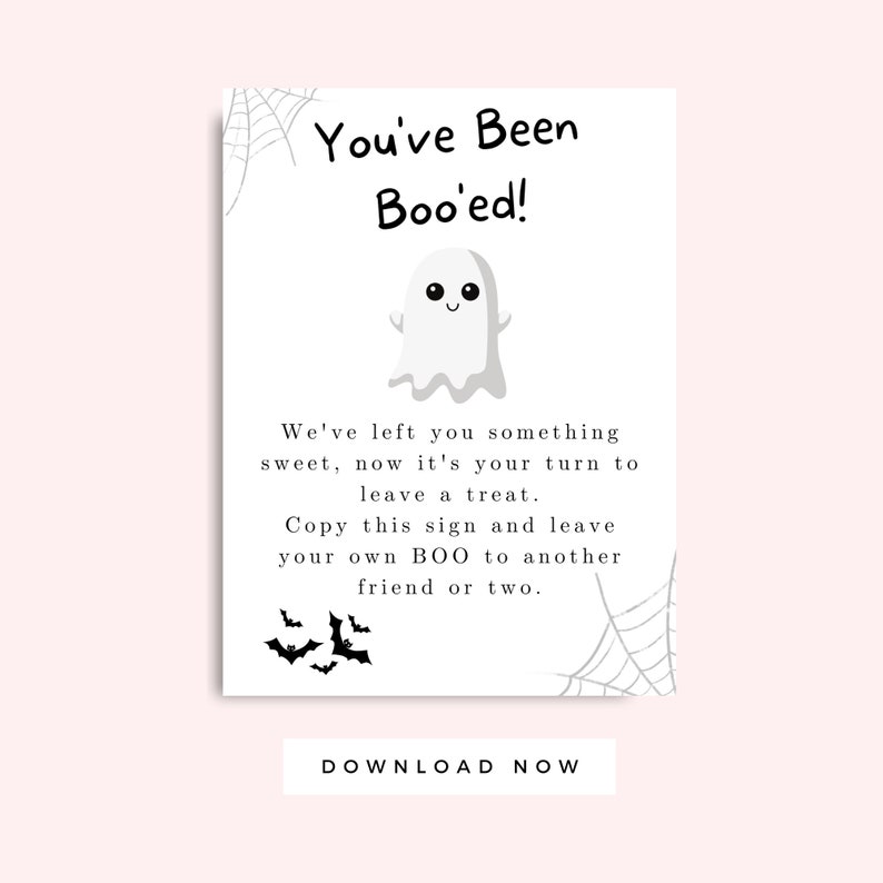You've Been Booed Printable Letter Black and White, Halloween Boo ...