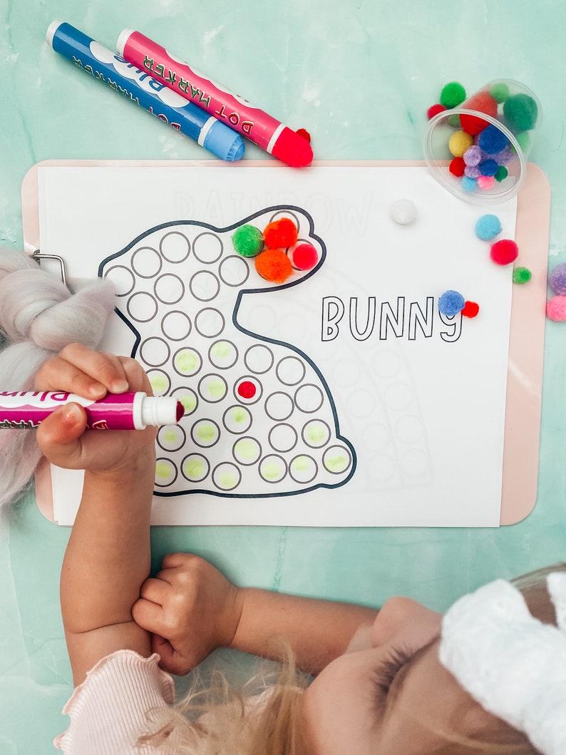 Spring Dot Marker Activity, 1 Page Bunny Do a Dot, Spring Printable for ...
