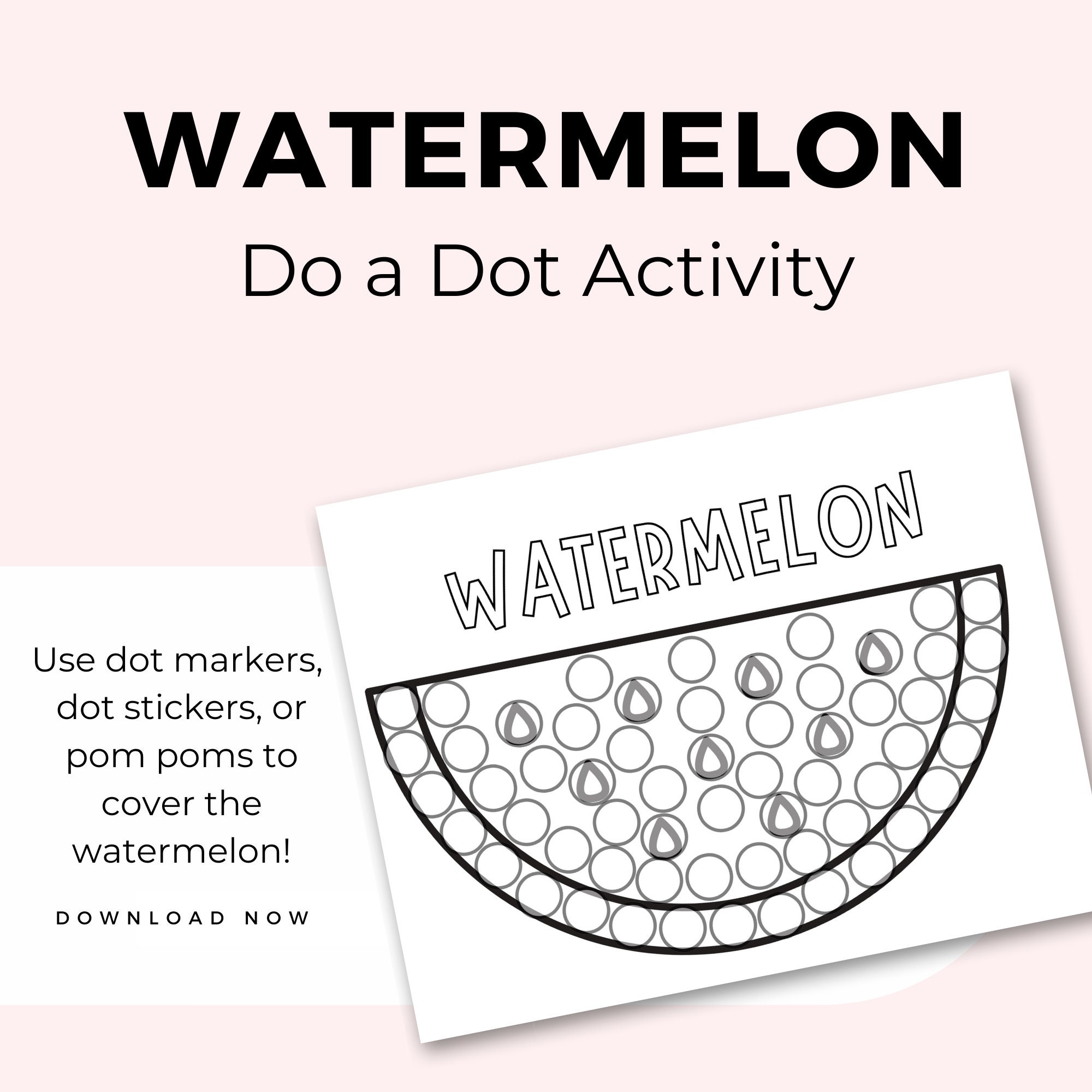 Watermelon Dot Marker Activity, Do a Dot Printables for Kids, Preschool ...