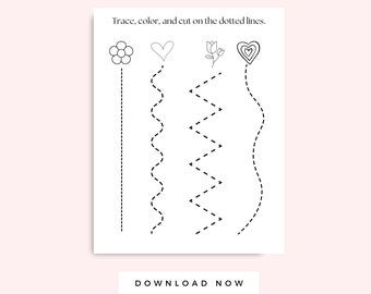 Preschool Scissor Skills Printable Worksheet Black and White Sports ...