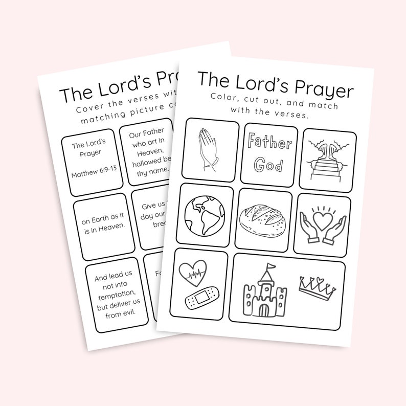 The Lords Prayer Activity, Printable Bible Verse Sunday School Activity ...
