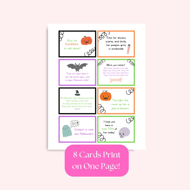 Halloween Lunch Box Notes for Kids, October School Ideas, Instant ...