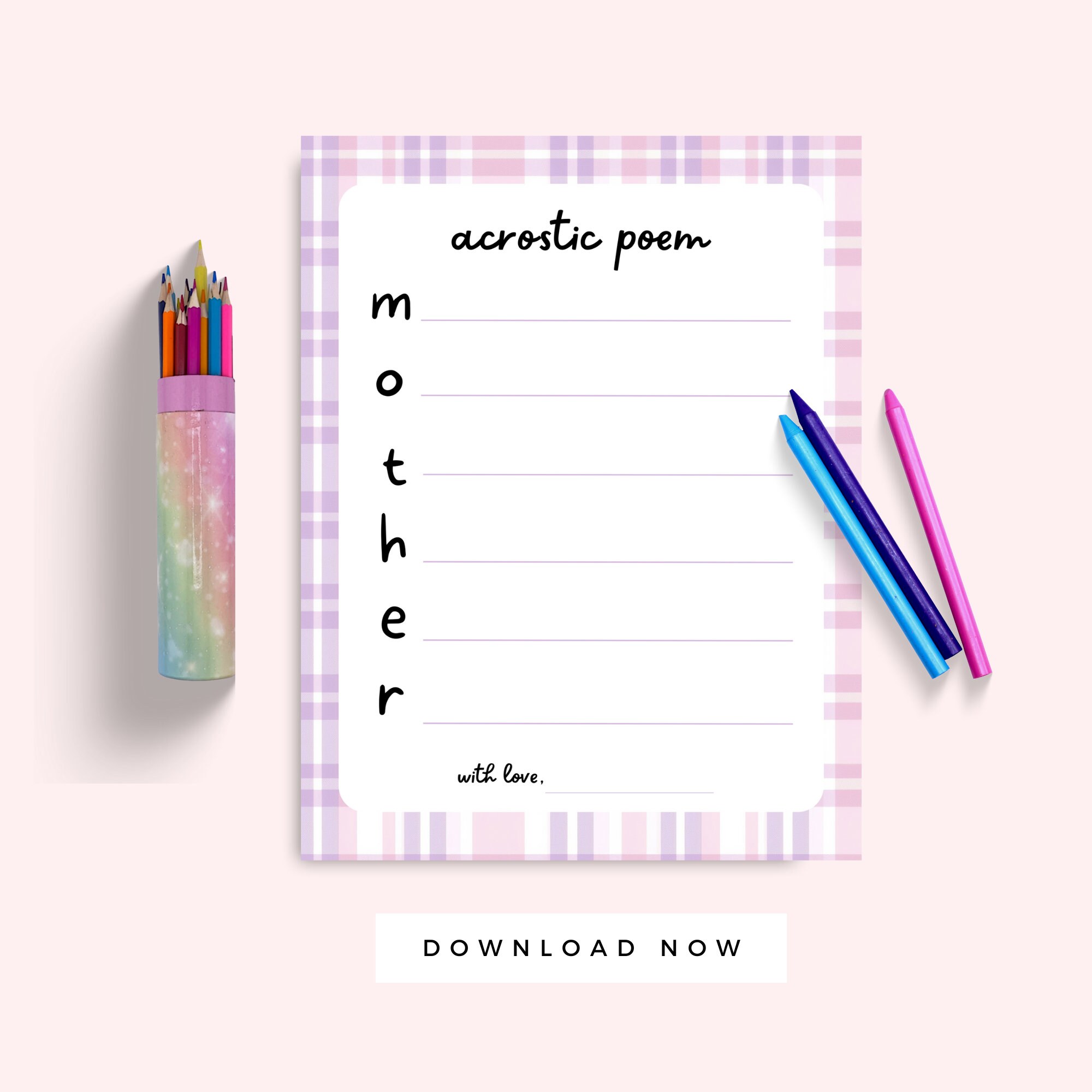 Mother's Day Letter From Kids, Mom's Birthday Card Printable Gift ...