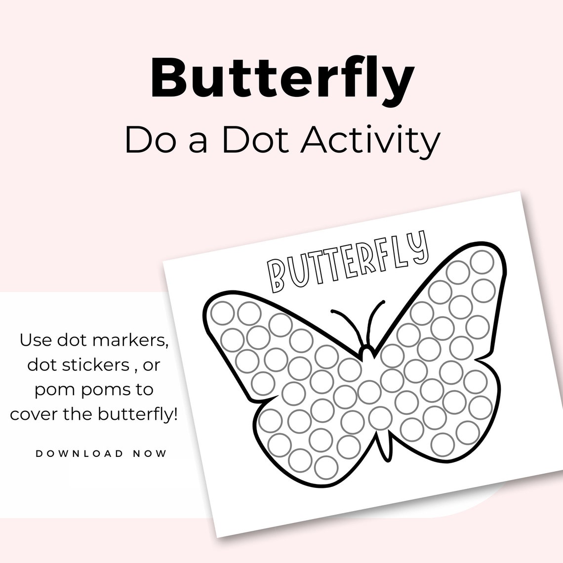 Spring Dot Marker Activity, 1 Page Butterfly Do a Dot, Spring Printable ...