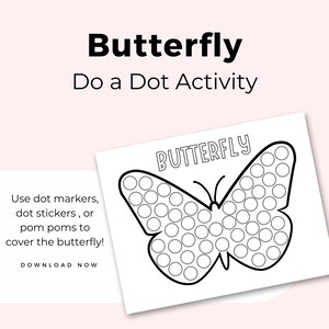 Spring Dot Marker Activity, 1 Page Butterfly Do a Dot, Spring Printable ...
