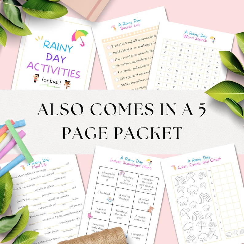 Rainy Day Activity for Kids, Family Mad Lib Game, Rainy Day Mad Lib ...