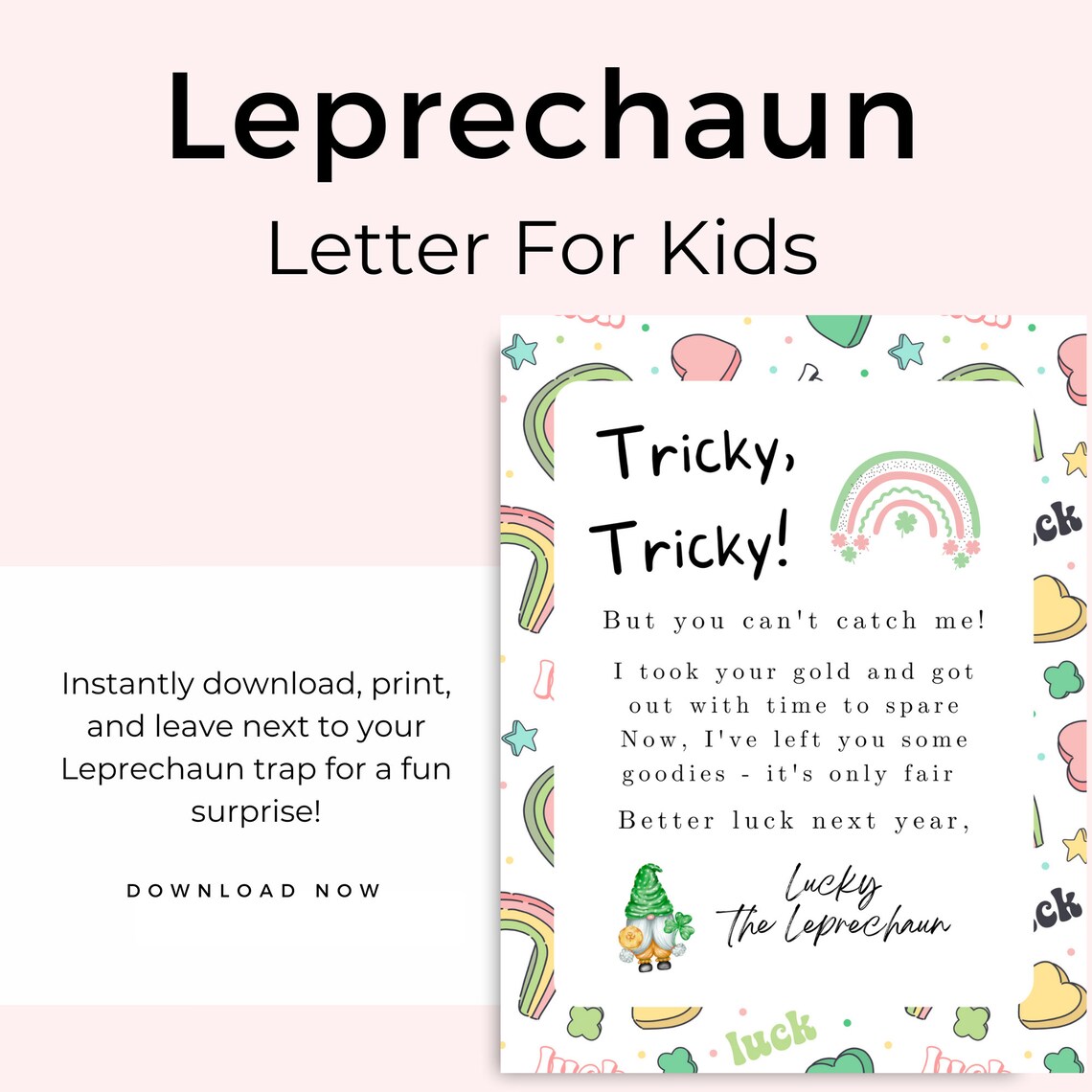 Leprechaun Trap Printable Kit, Leprechaun Letter for Kids Printable ...