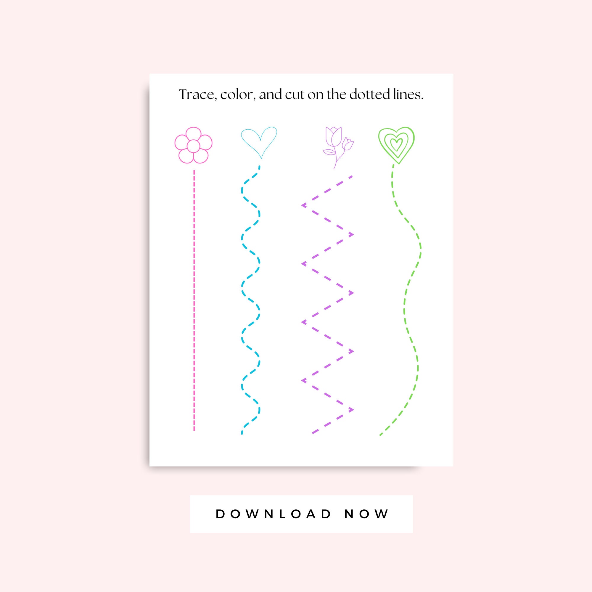 Scissor Skills for Preschool Printables, 3 Pack Worksheets Color ...