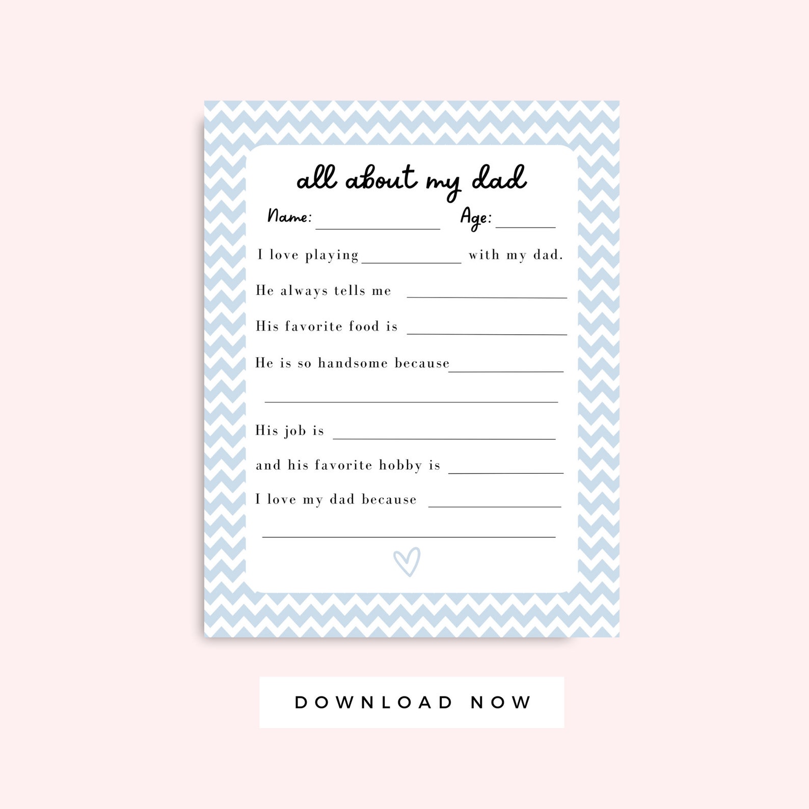 All About My Dad Preschool Interview Letter, Father's Day Letter From ...