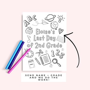 Personalized Last Day of School Coloring Page, Last Day of School ...