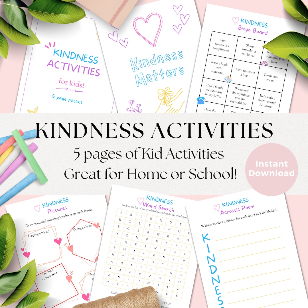 Kindness Activities for Kids Printable Packet, Random Acts of Kindness ...