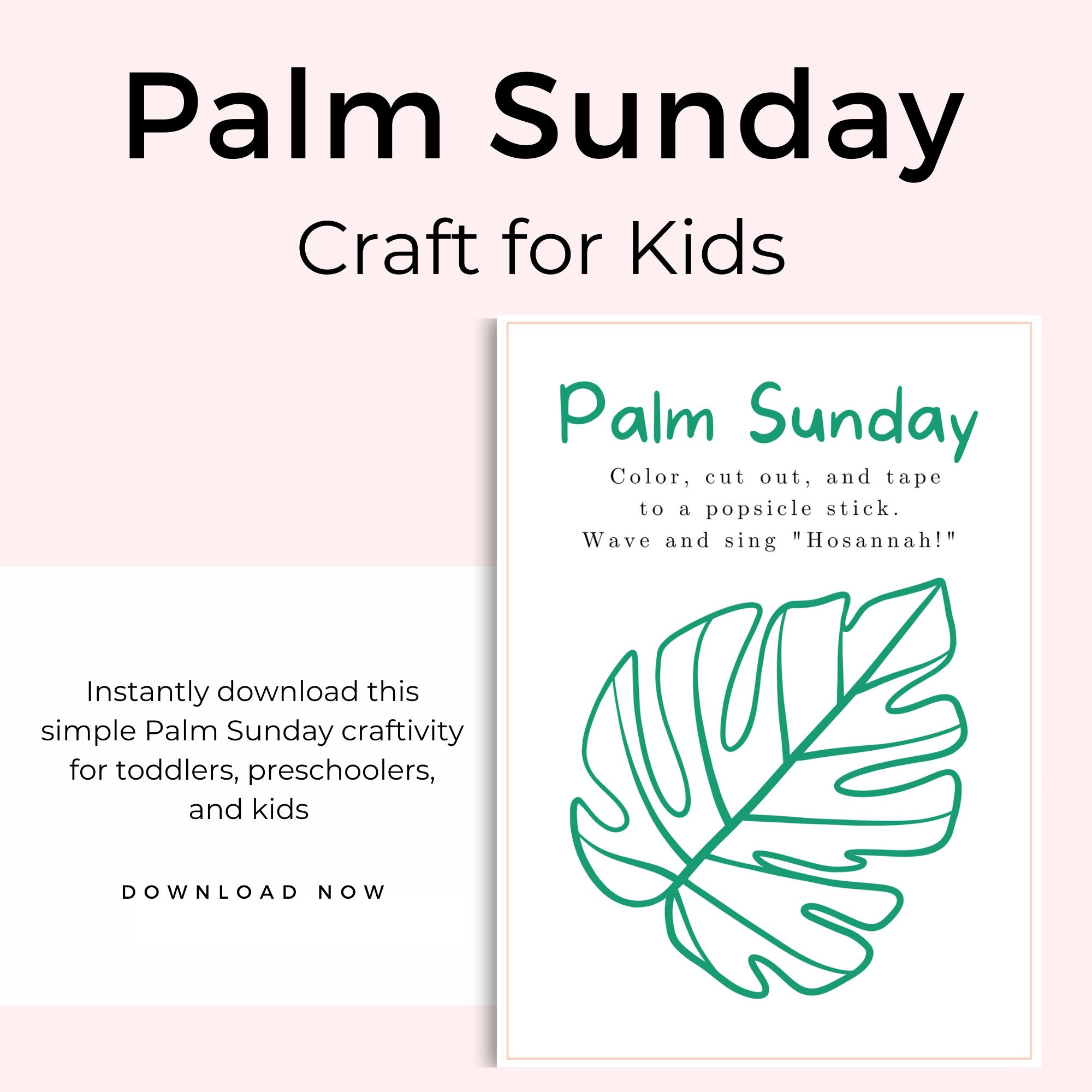 Palm Sunday Kid Activity, Printable Craft for Kids, Toddler and ...