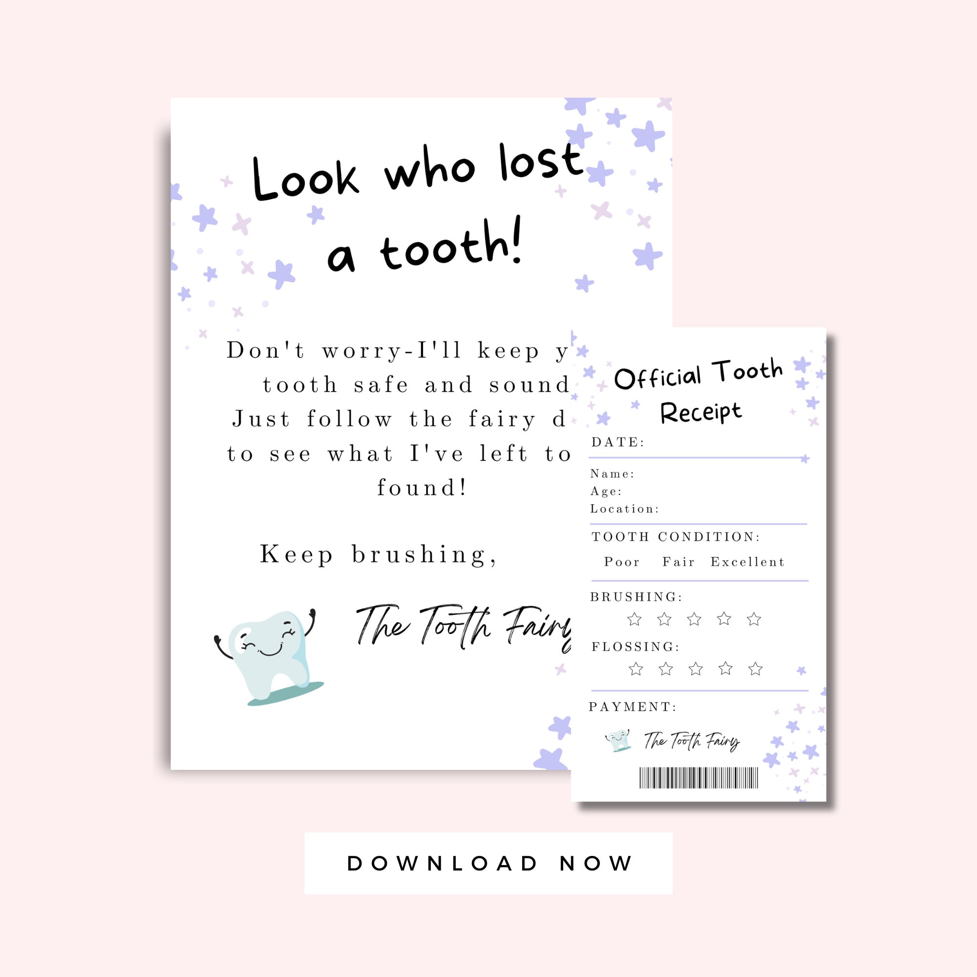 Dental Health Printable Activities for Kids 6 Pack, Tooth Fairy Letter ...