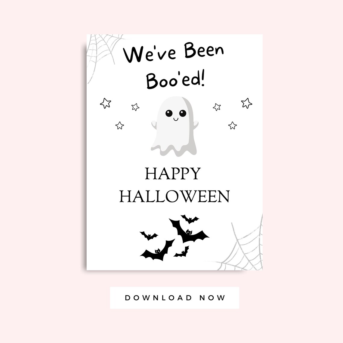 You've Been Booed Printable Letter Black and White, Halloween Boo ...