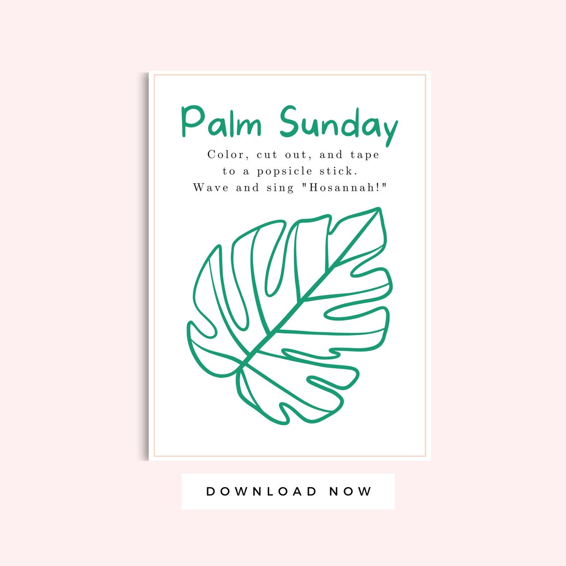 Palm Sunday Kid Activity, Printable Craft for Kids, Toddler and ...