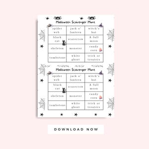 Halloween Scavenger Hunt for Kids Printable, Halloween Preschool ...