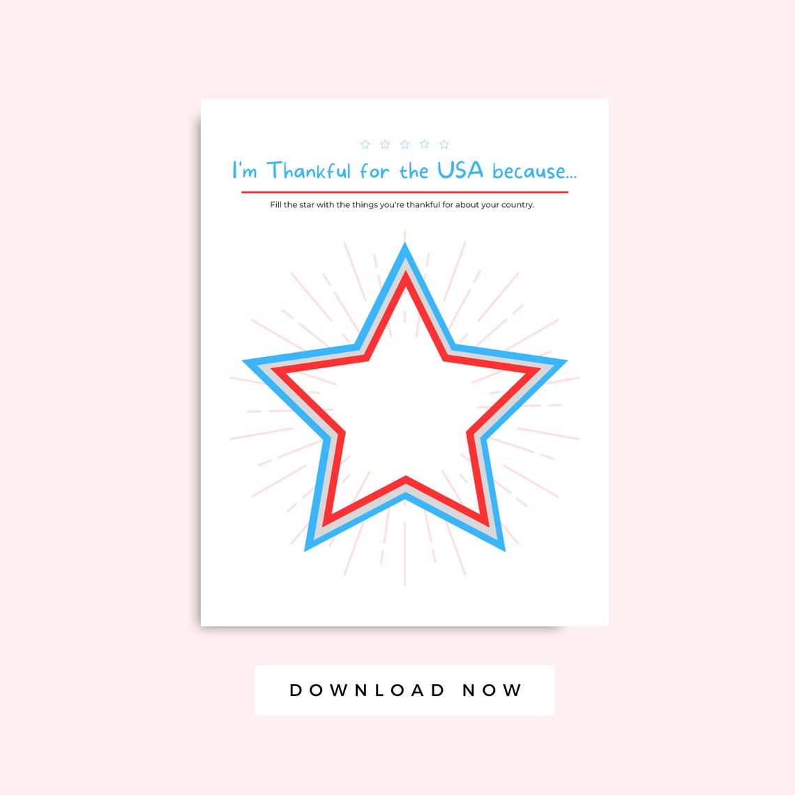 Fourth of July Printable Writing Page for Kids, America Independence ...