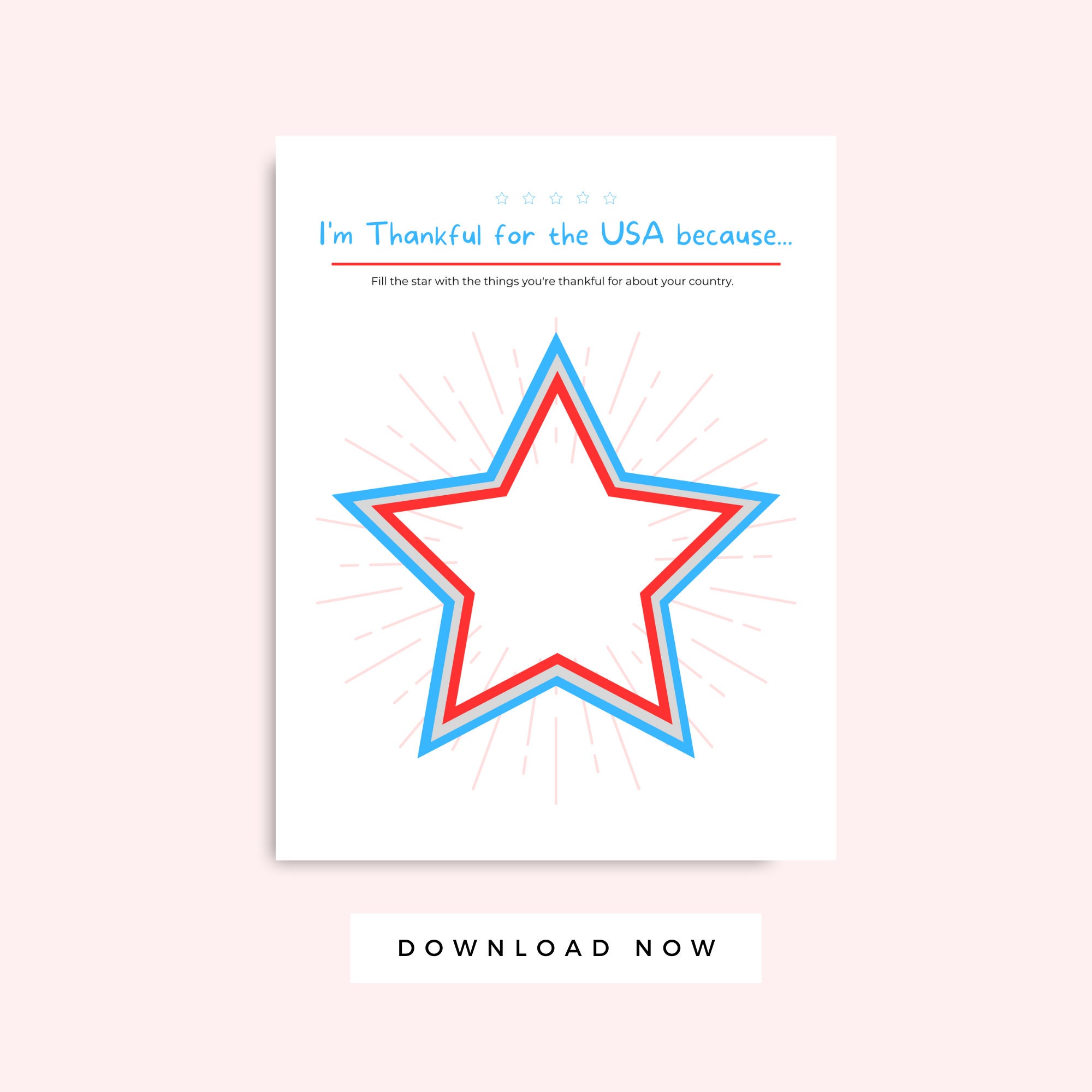 Fourth of July Printable Writing Page for Kids, America Independence ...