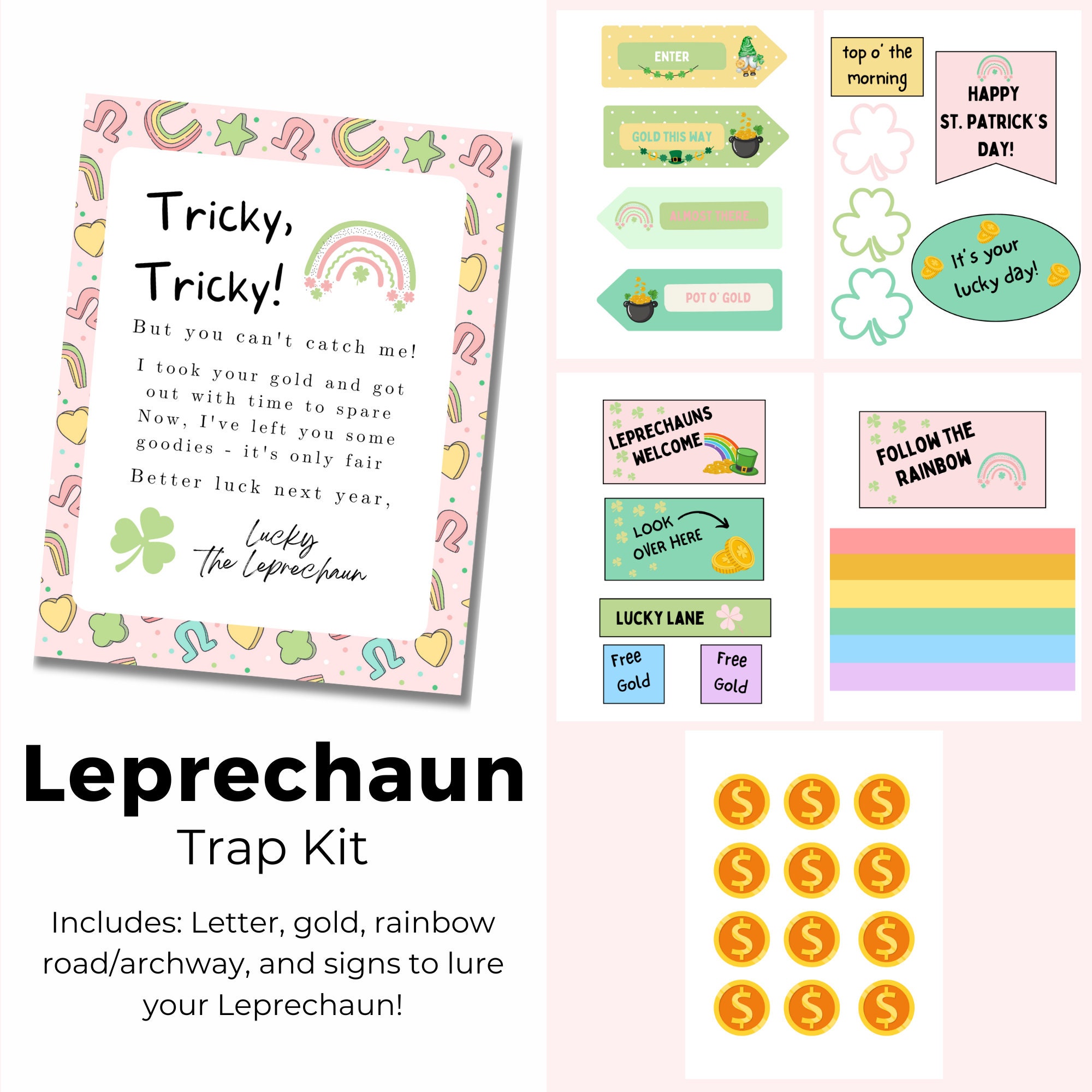 Leprechaun Trap Printable Kit, Leprechaun Letter for Kids Printable ...