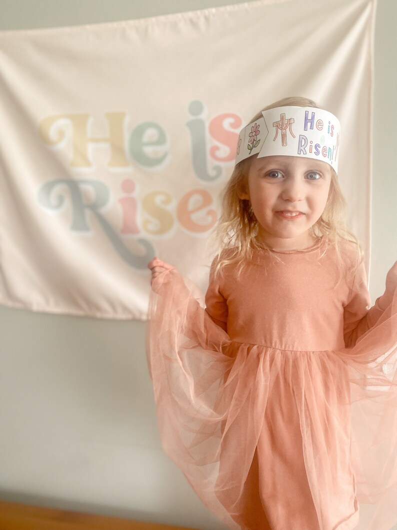 He is Risen Printable Easter Crown for Kids, Resurrection Sunday School ...