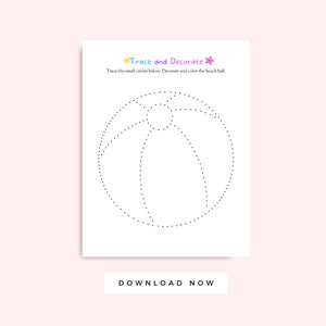 Summer Themed Tracing and Connect the Dots 3 Activity Pages, Kid ...