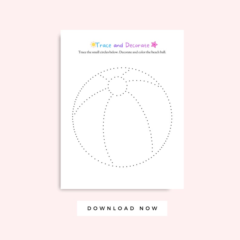 Summer Themed Tracing and Connect the Dots 3 Activity Pages, Kid ...