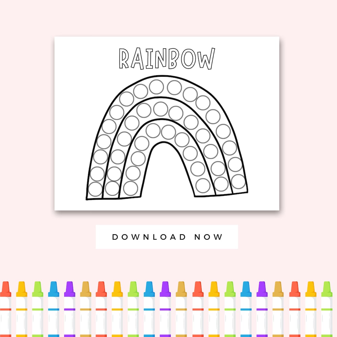 Spring Dot Marker Activity,1 Page Rainbow Do a Dot Printable for Kids ...