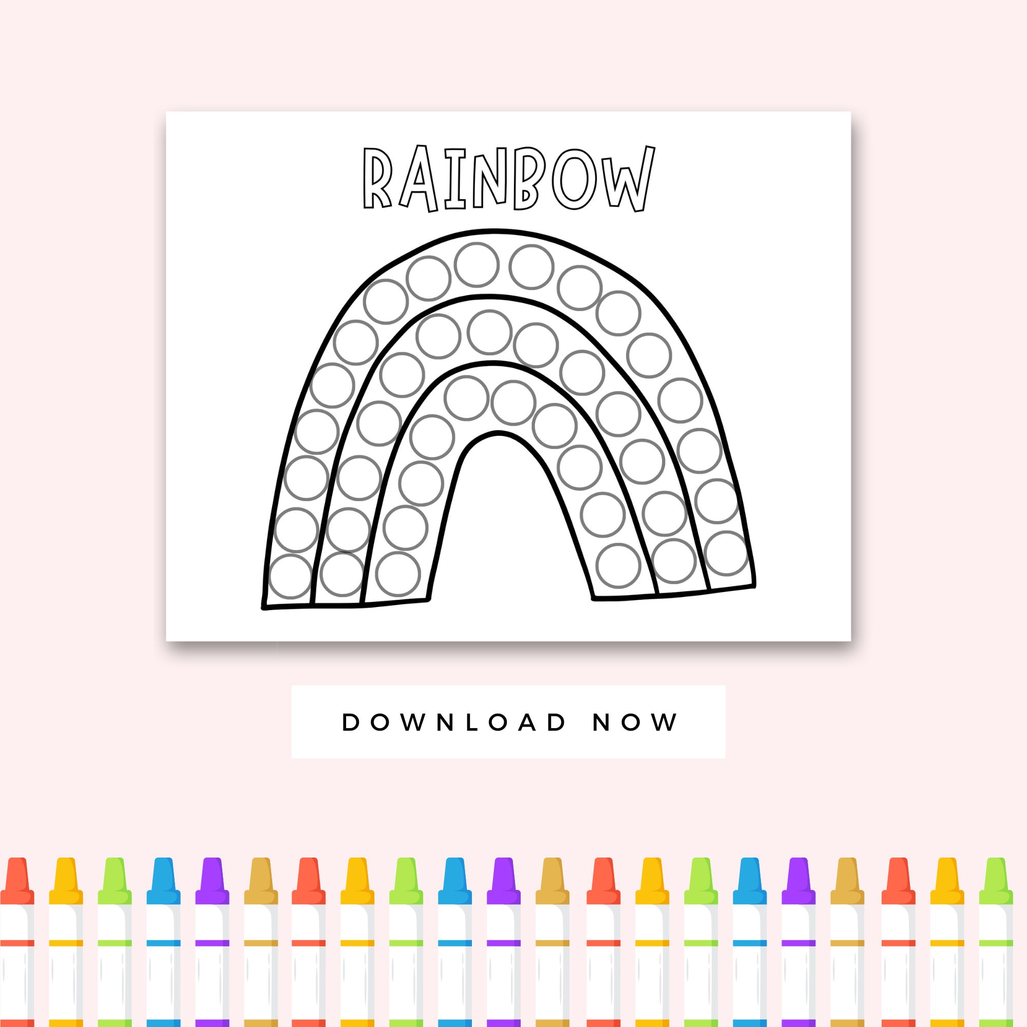 Spring Dot Marker Activity,1 Page Rainbow Do a Dot Printable for Kids ...