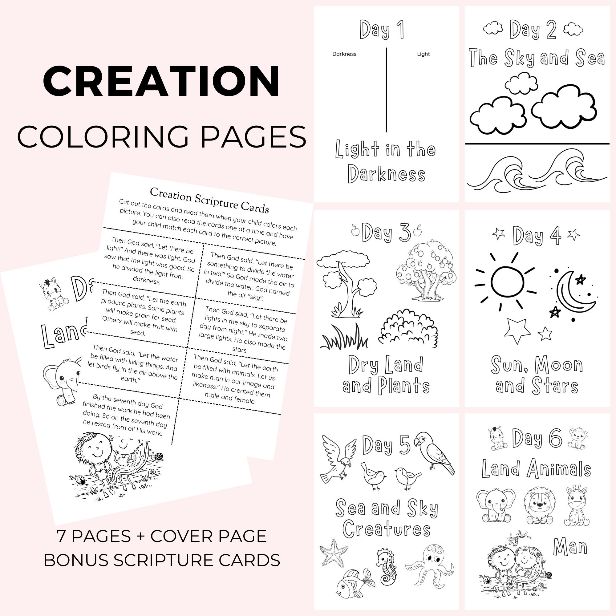 God Rested On The Seventh Day Coloring Page