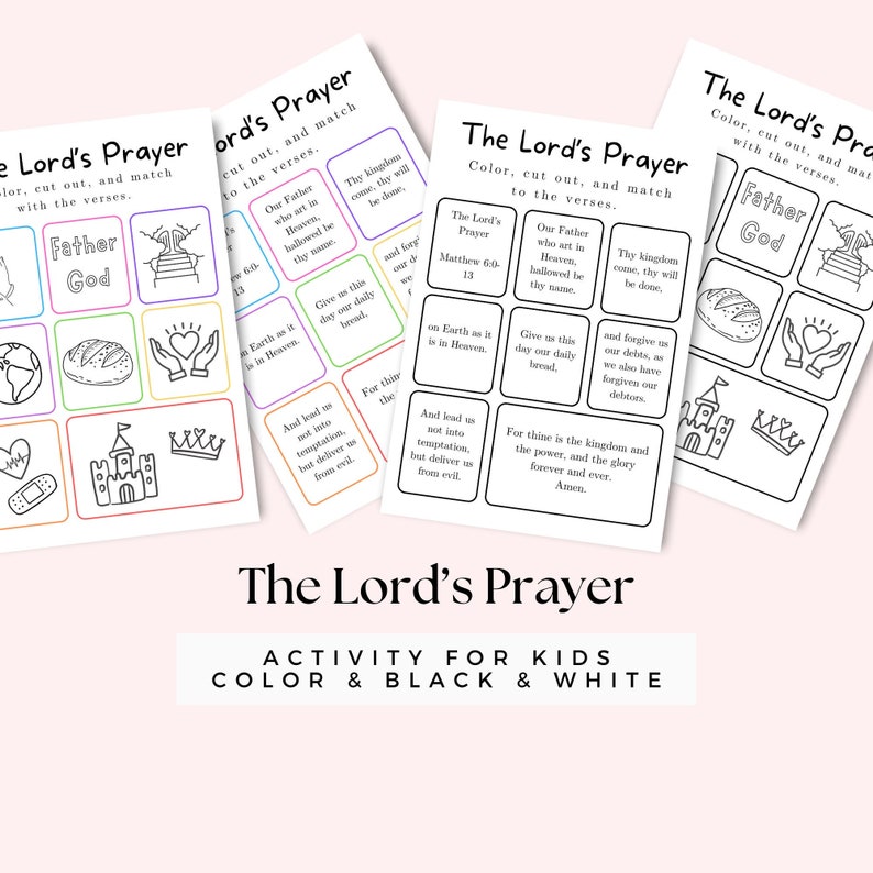 The Lords Prayer Activity, Printable Bible Verse Sunday School Activity ...