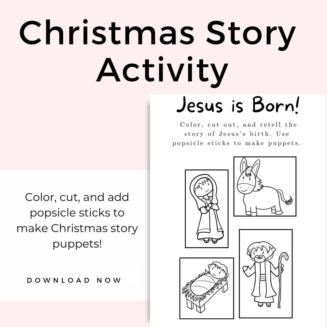 Story of Christmas Activity for Kids Printable, Christian Christmas ...