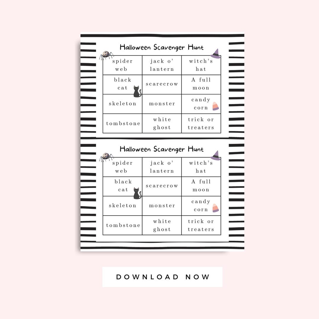 Halloween Scavenger Hunt for Kids Printable, Halloween Preschool ...