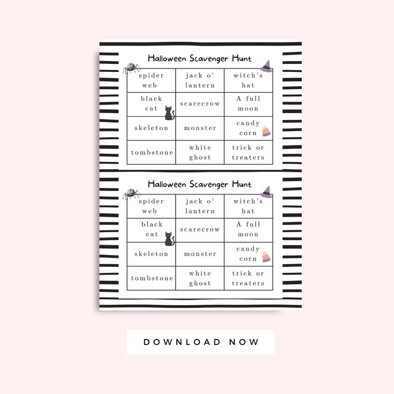 Halloween Scavenger Hunt for Kids Printable, Halloween Preschool ...