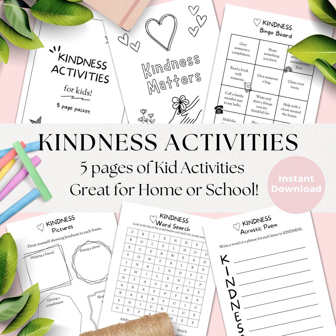 Kindness Activities for Kids Printable Packet, Random Acts of Kindness ...