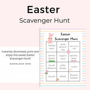 Printable Easter Bunny Letter for Kids Striped, Easter Scavenger Hunt ...